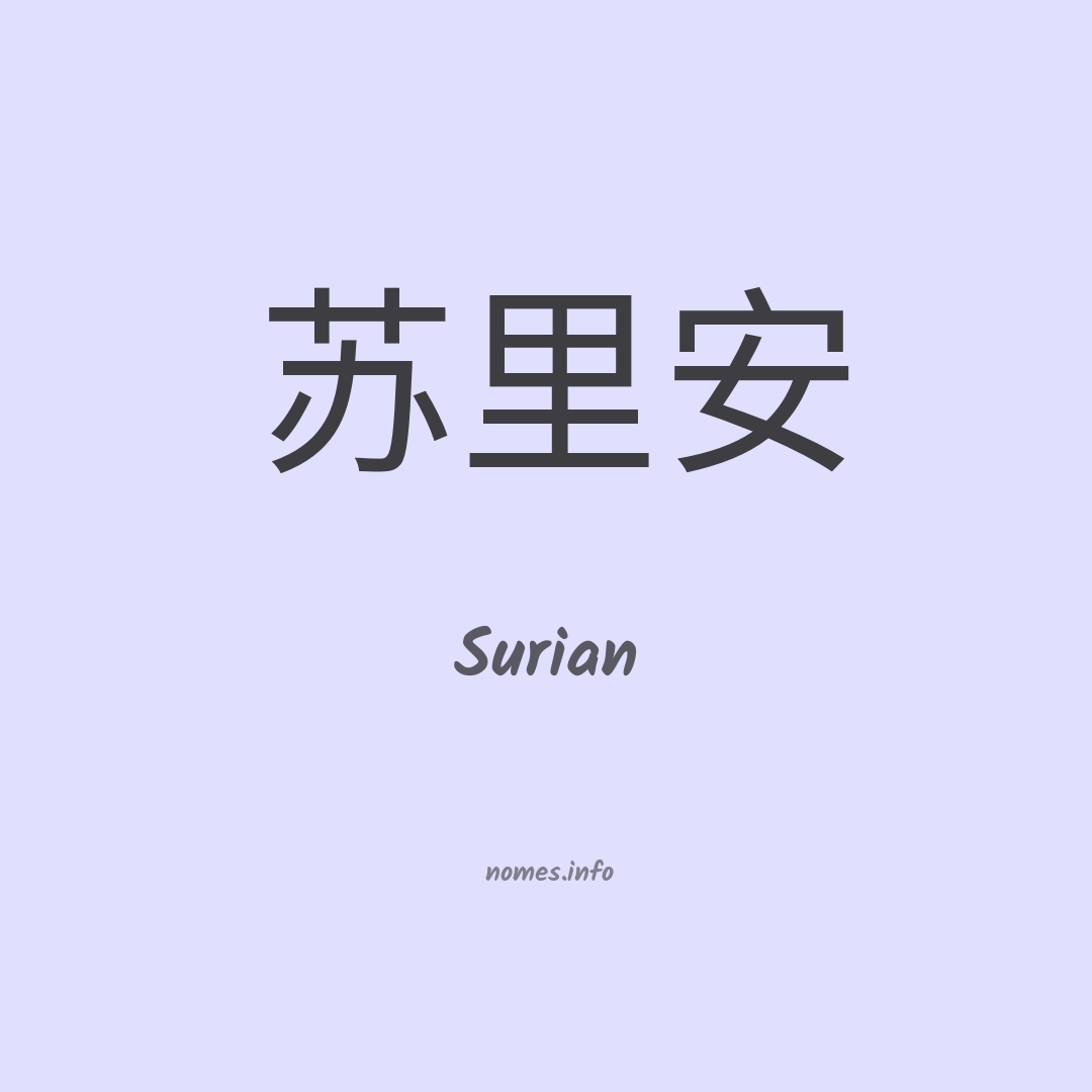 Significado do nome Surian