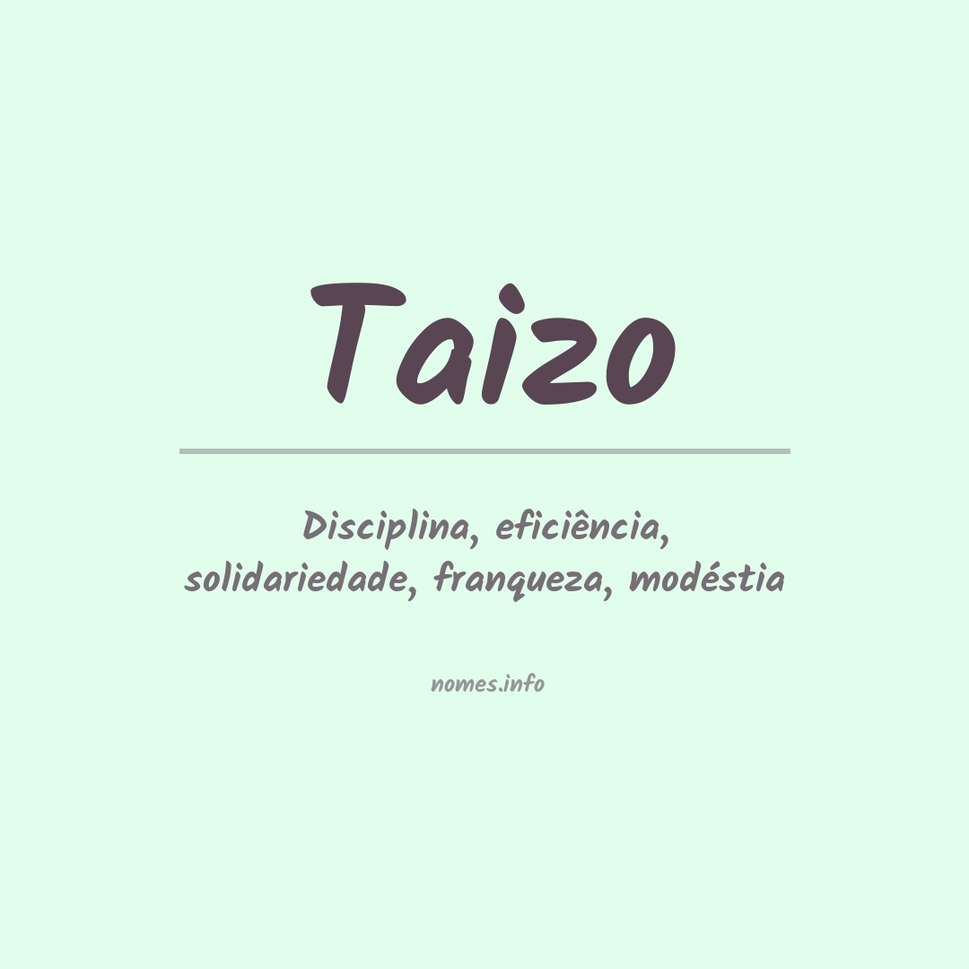 Significado do nome Taizo