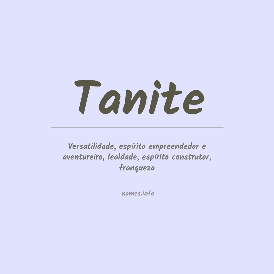 Significado do nome Tanite