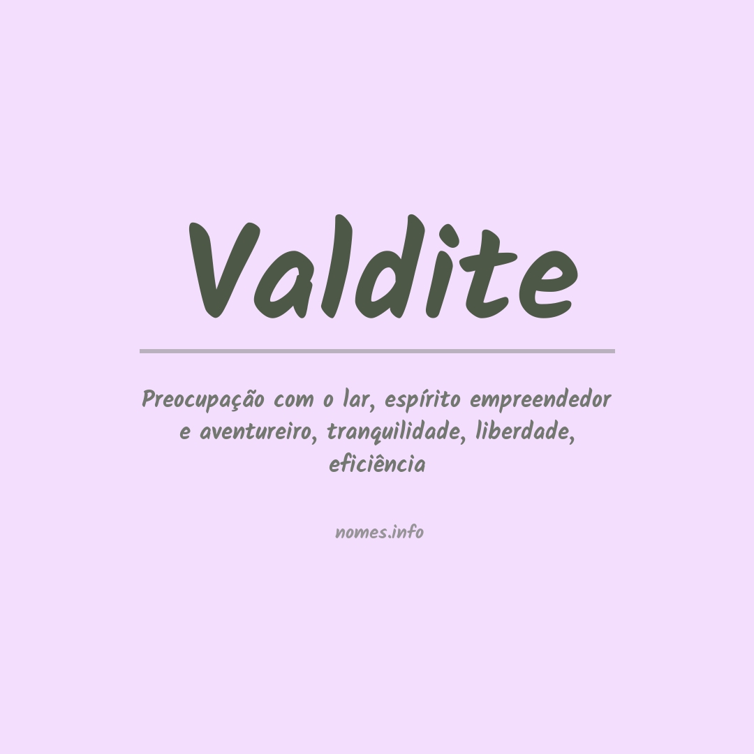 Significado do nome Valdite