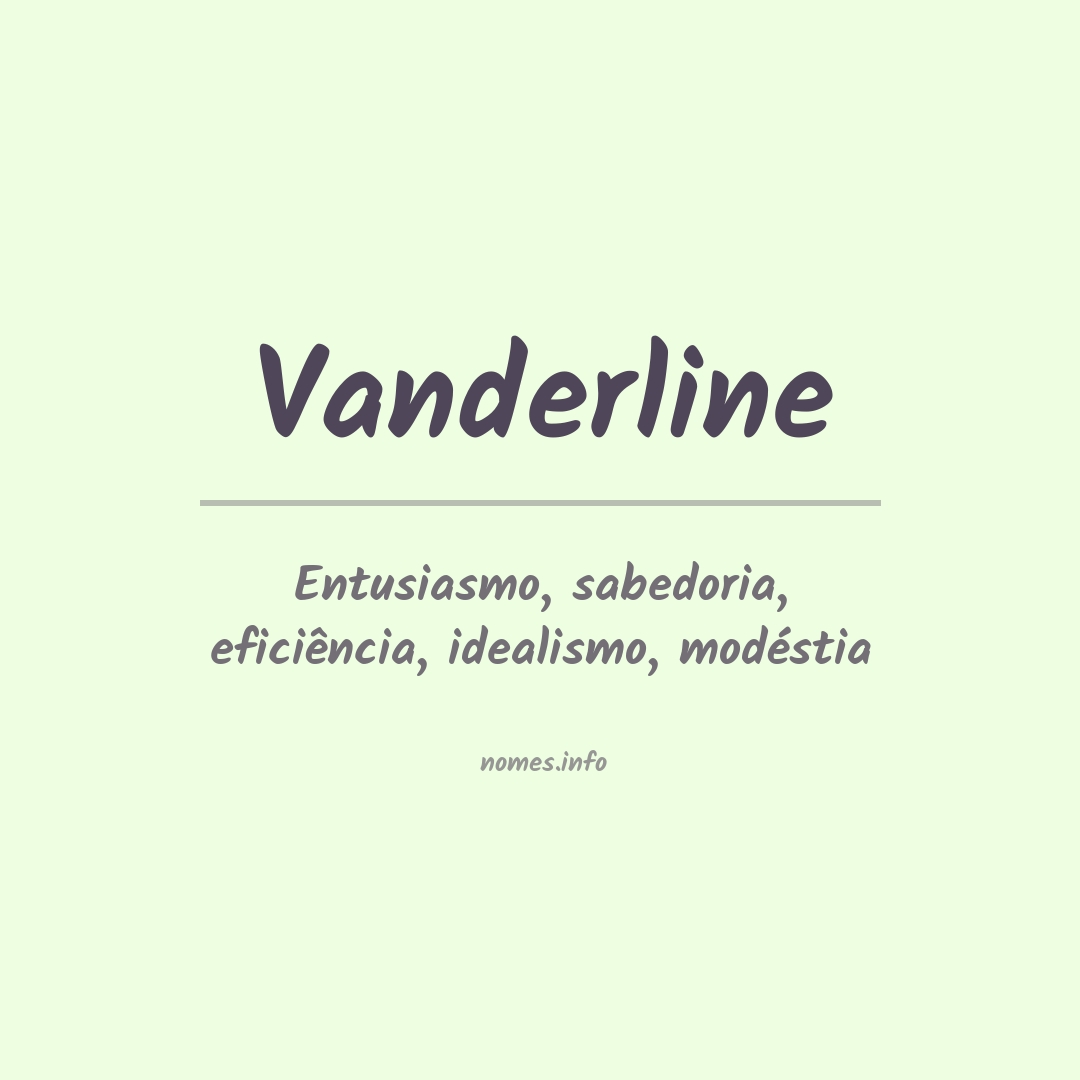 Significado do nome Vanderline