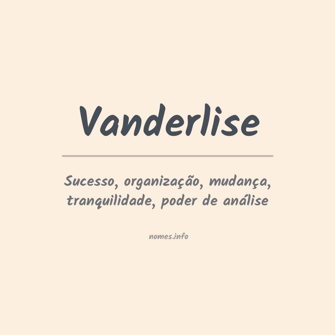 Significado do nome Vanderlise