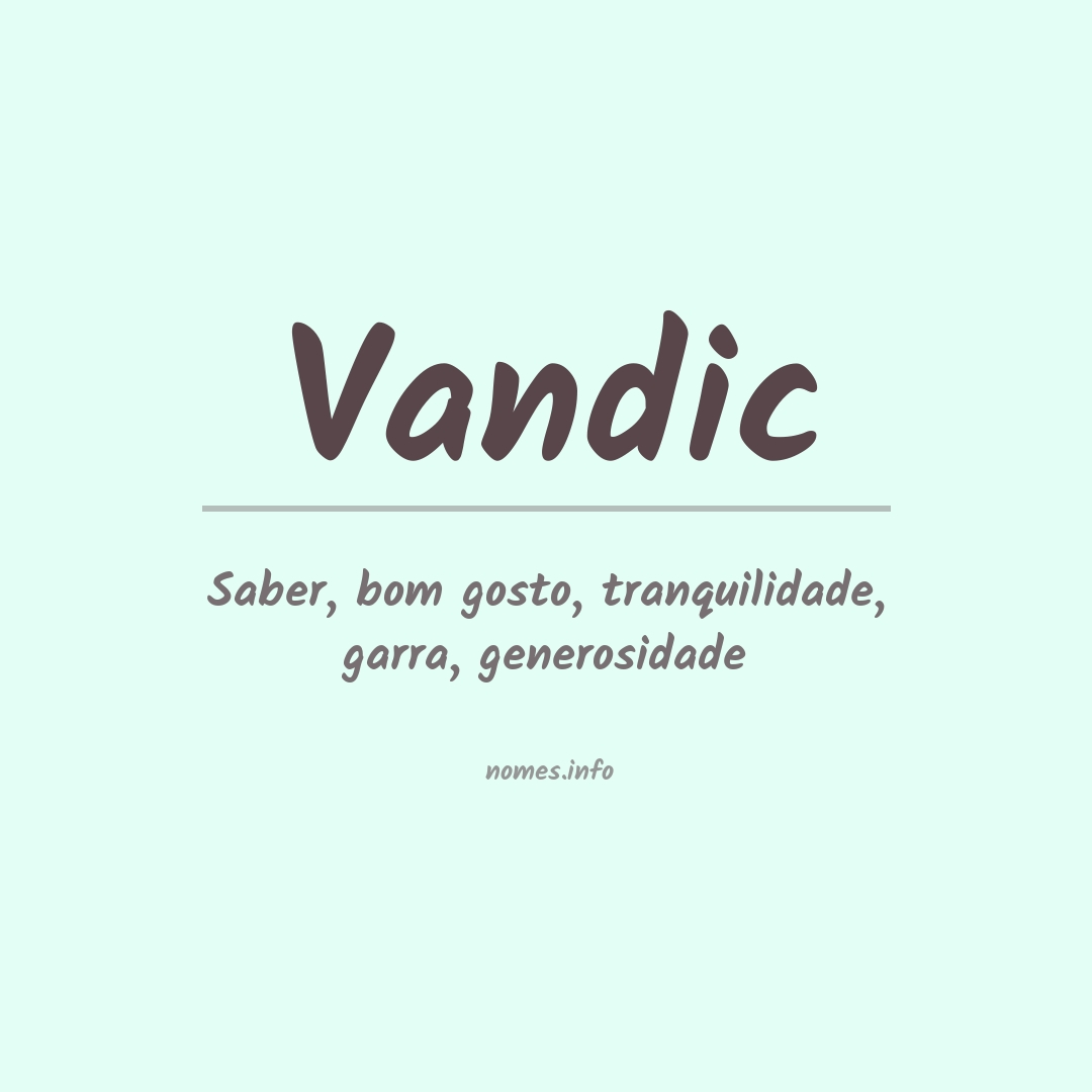 Significado do nome Vandic