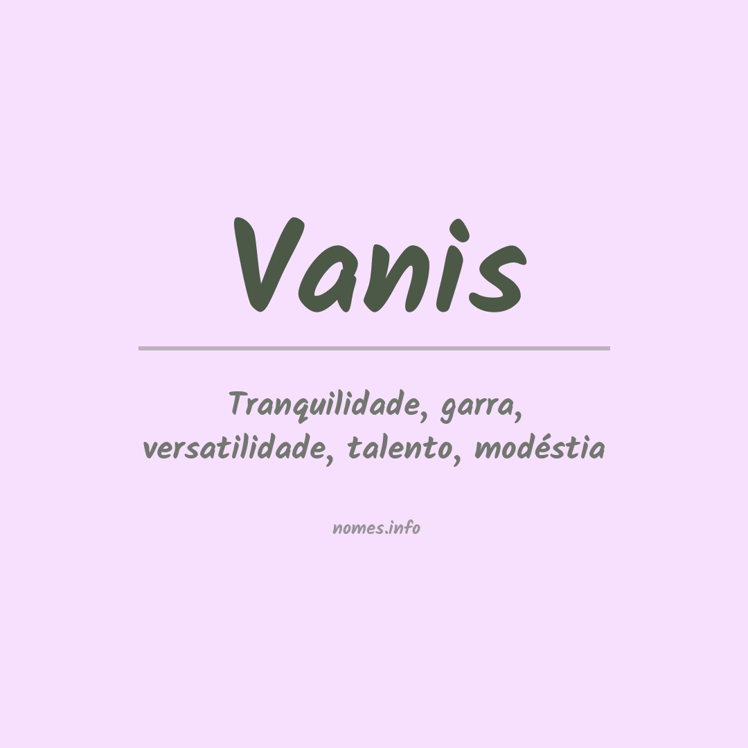 Significado do nome Vanis