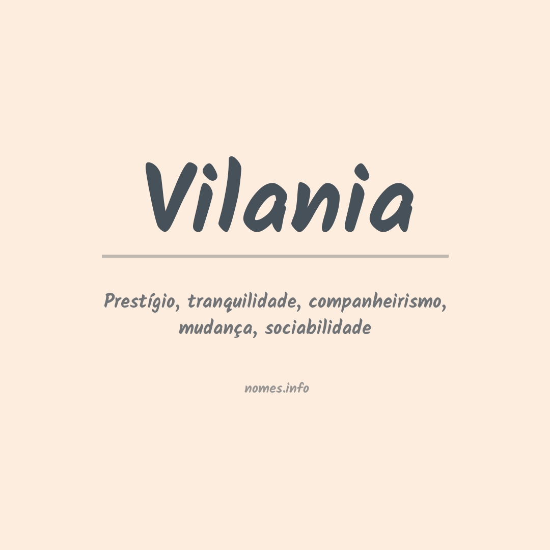Significado do nome Vilania