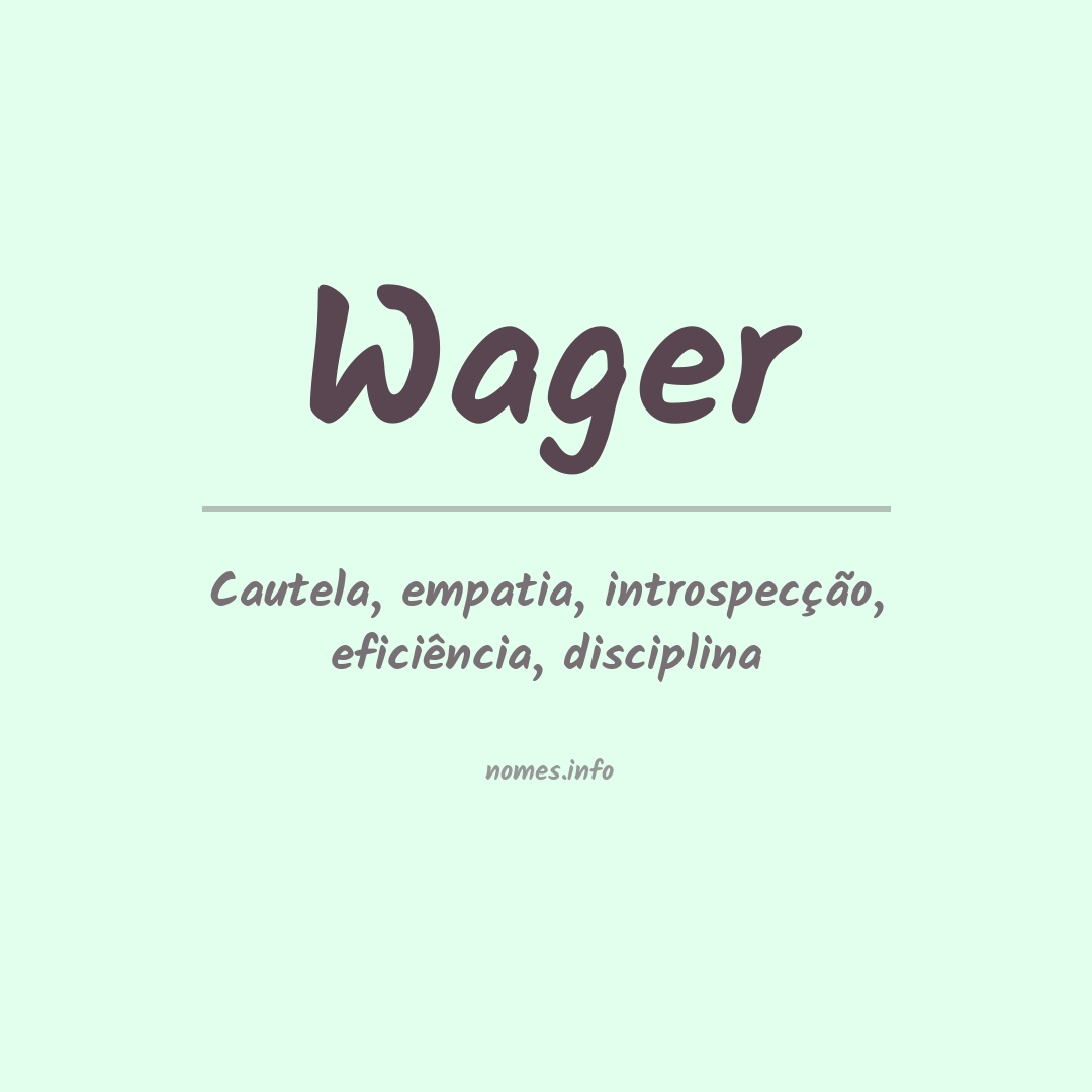 Significado do nome Wager