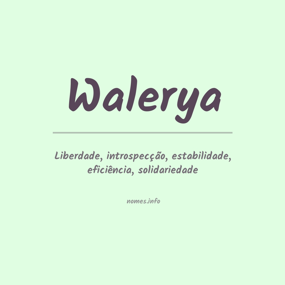 Significado do nome Walerya