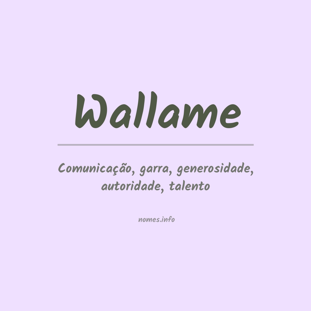 Significado do nome Wallame
