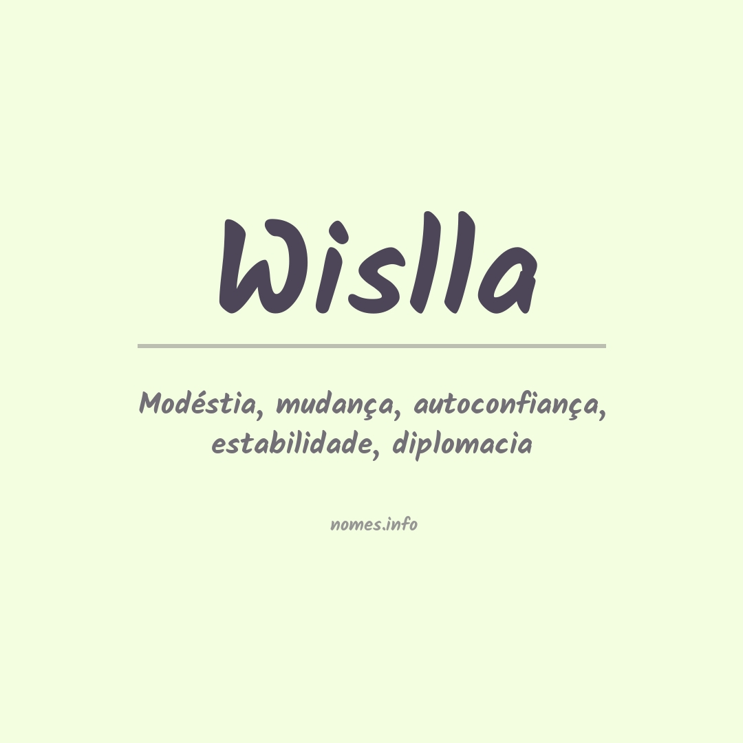 Significado do nome Wislla
